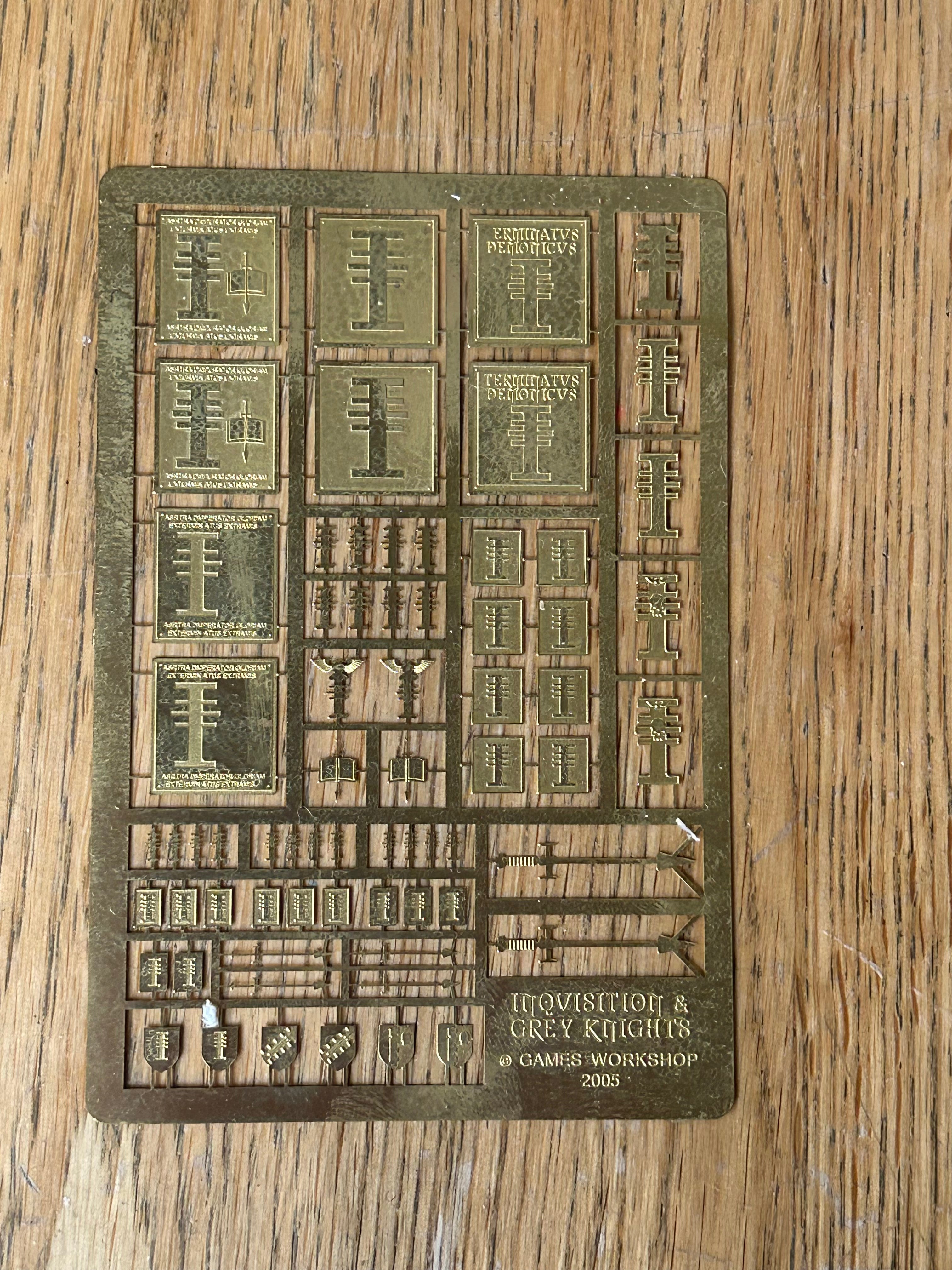 Forge World Inquisition Grey Knights Brass Etch Symbols 2005 – The ...