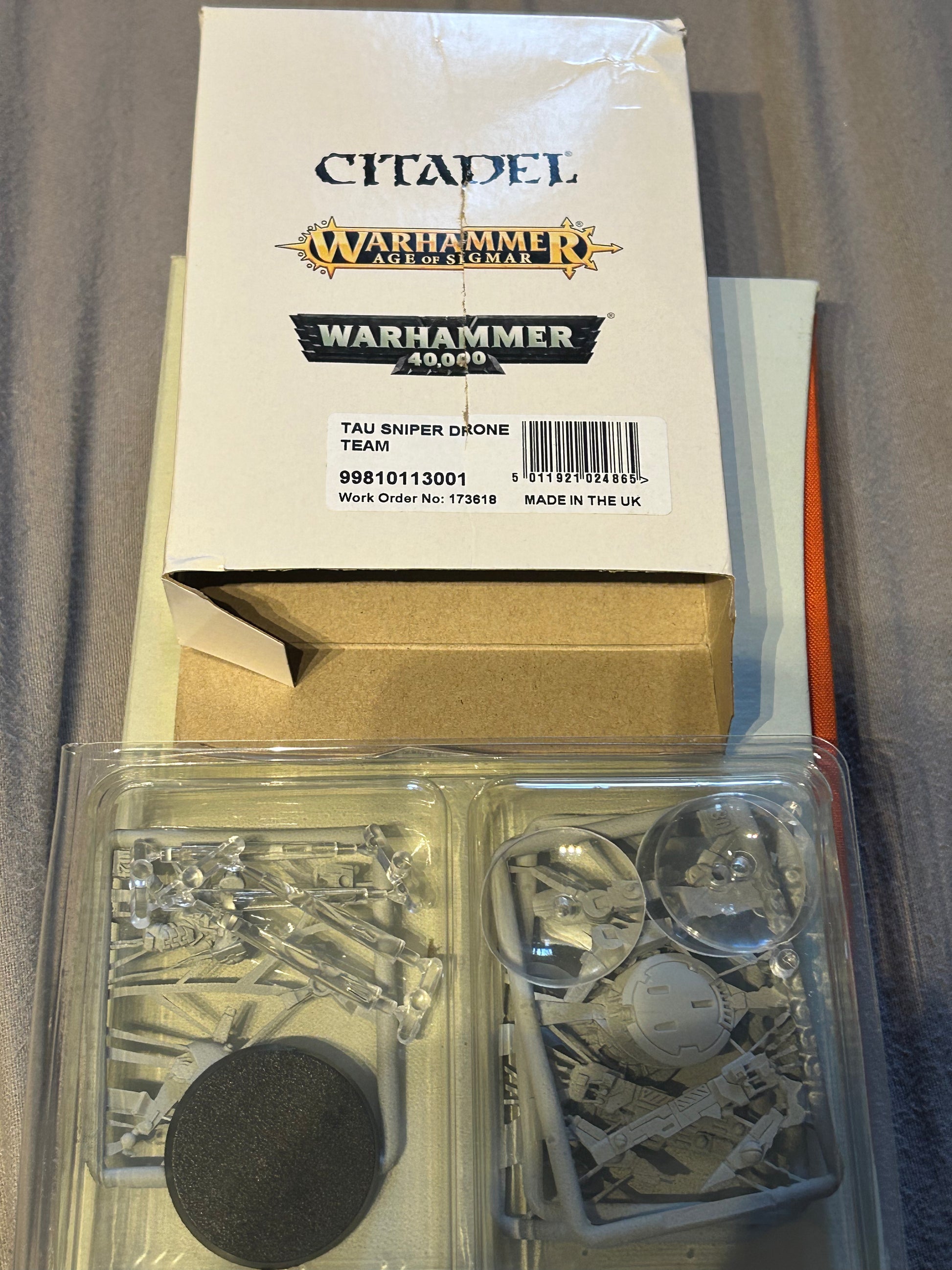 Tau Empire Sniper Drone Team Metal Warhammer 40K opened box finecast n ...