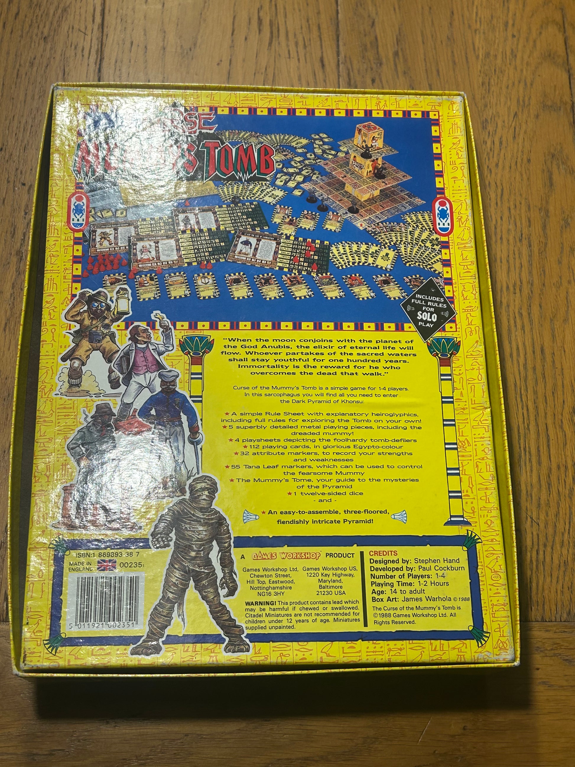 Curse of the Mummy's Tomb Gamesworkshop Vintage game (missing the dete ...