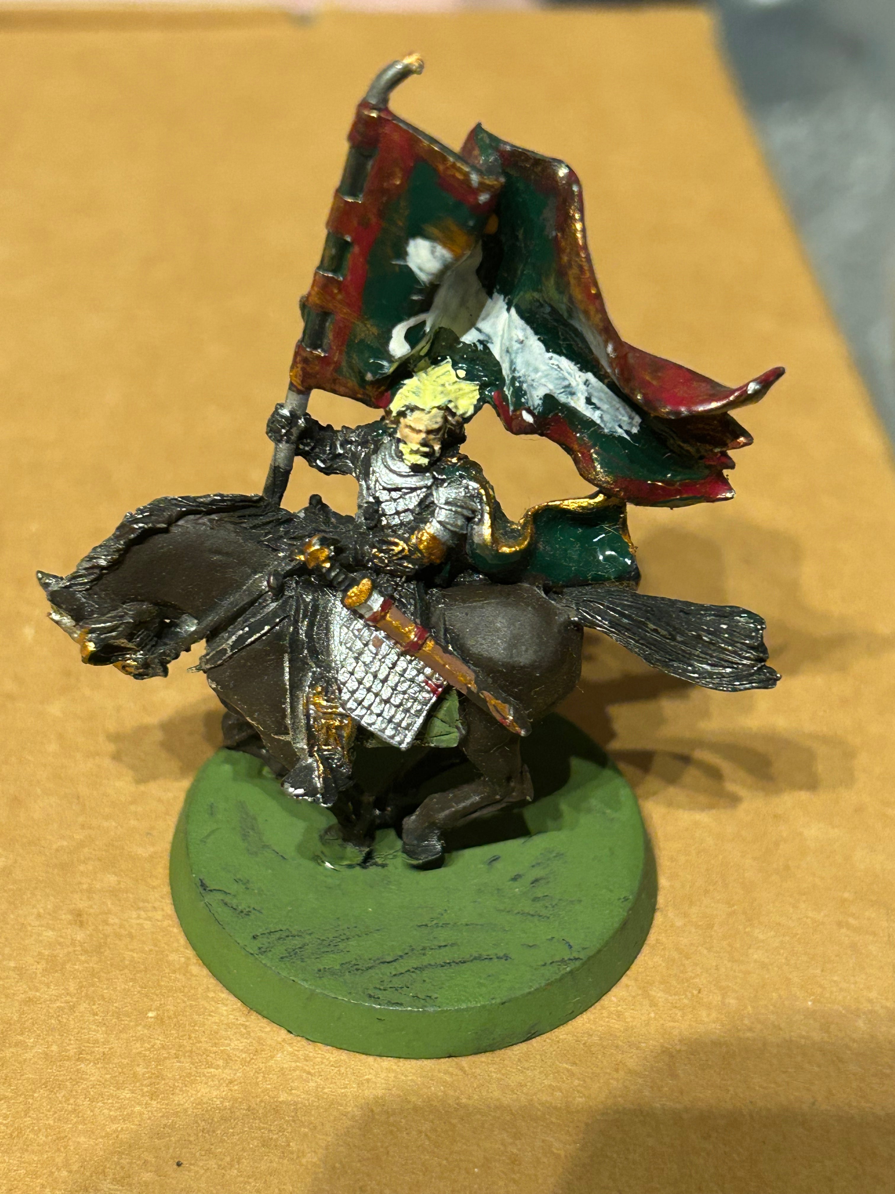 Gamling Mounted Banner Rohan Hero MESBG Warhammer LotR Metal Lord of t ...